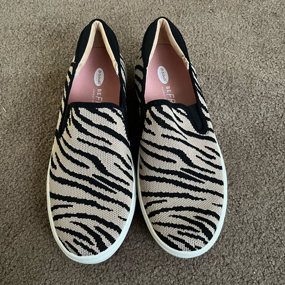 Dr Scholls Comfy Slip On Sneaker In A Tan & Black Zeb… - Gem